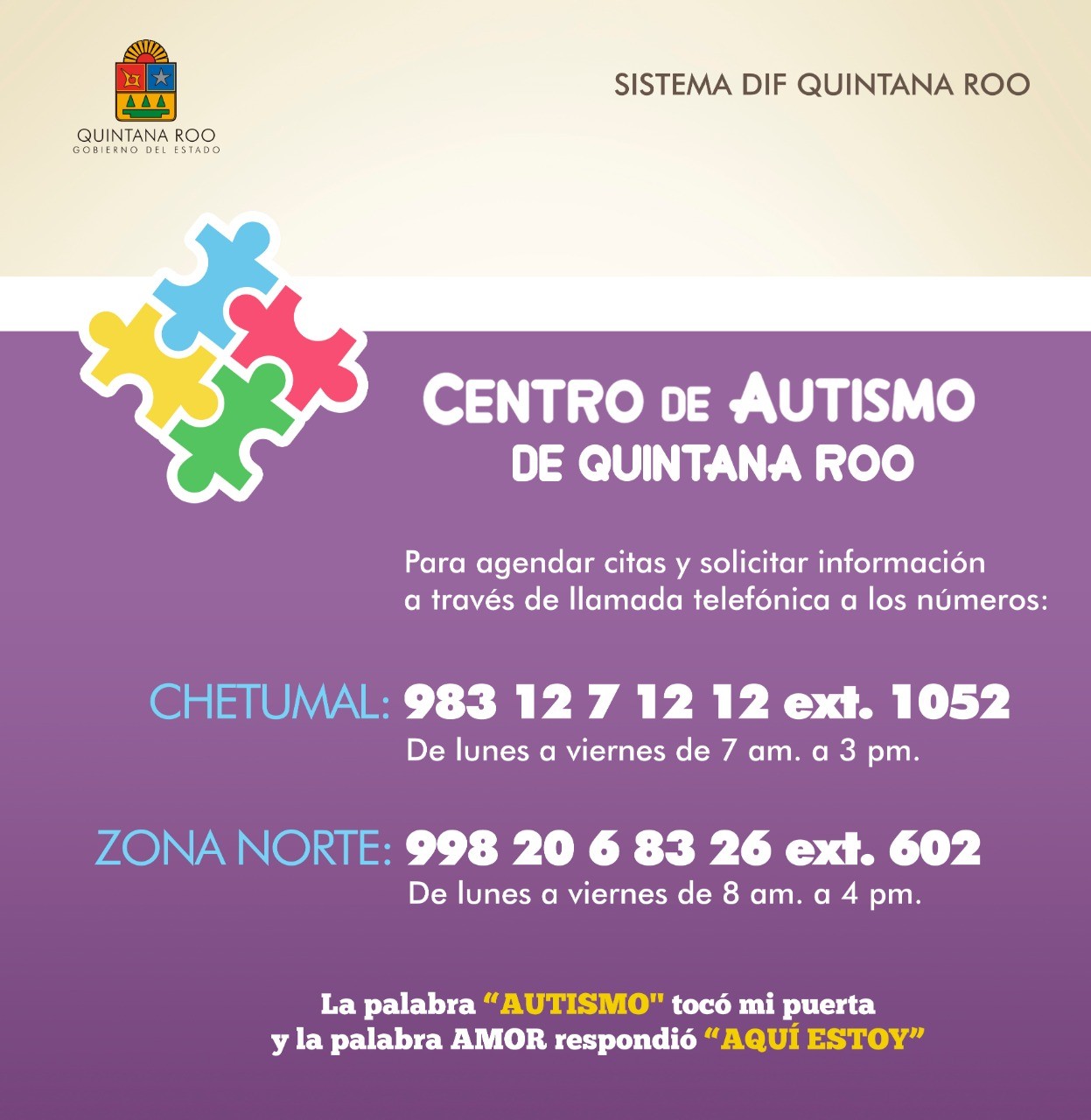 En el Centro de Autismo del Sistema DIF Quintana Roo, se brindan ...